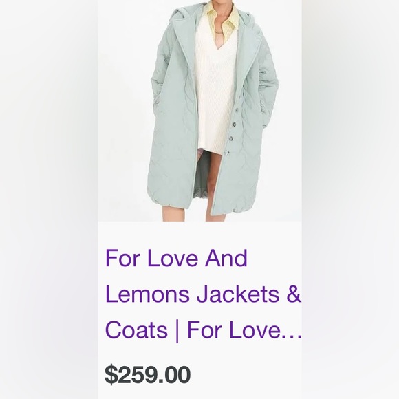 For Love And Lemons | Jackets & Coats | For Love And Lemons Long Puffer | Poshmark